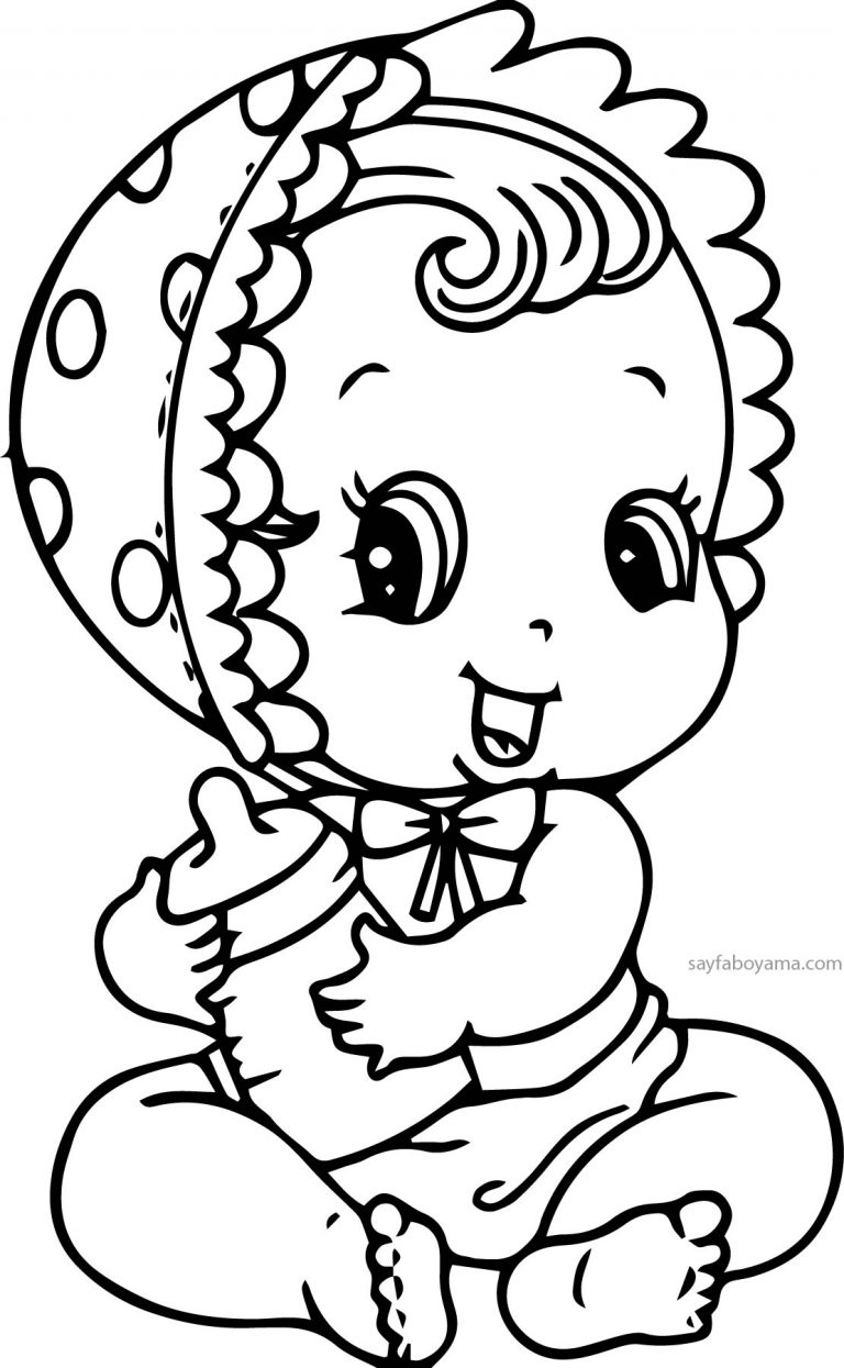 Sevimli Kız Bebek Boyama Sayfası - Sayfa Boyama