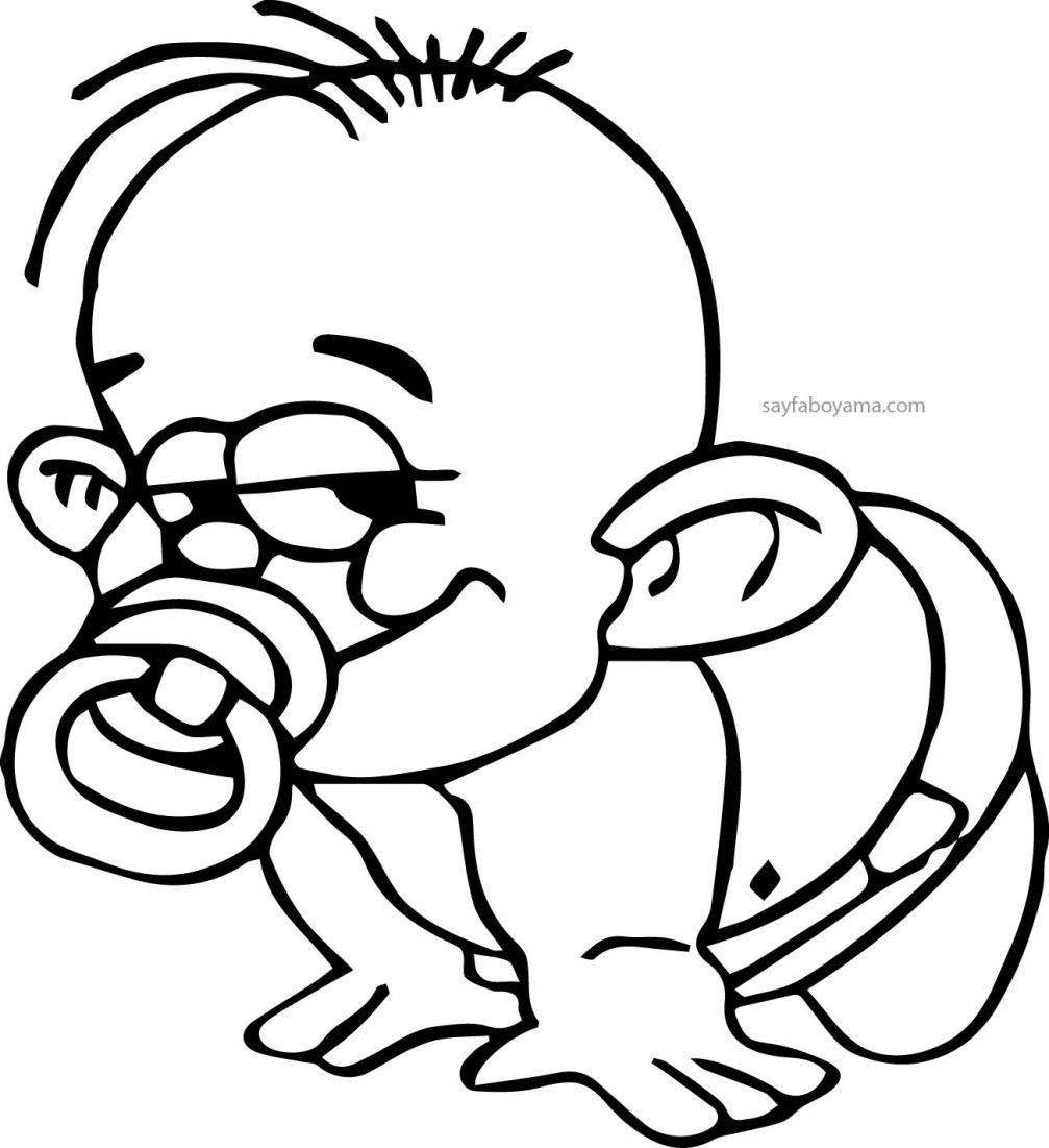 Emekleyen Bebek Boyama Sayfası - Sayfa Boyama